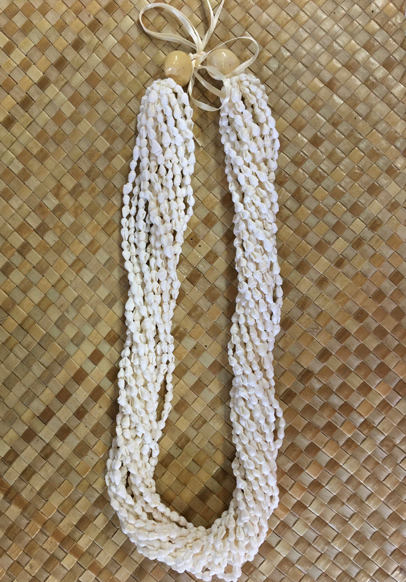 White Nasa Shell Lei- 28 inch – Rainbow Hawaii Inc